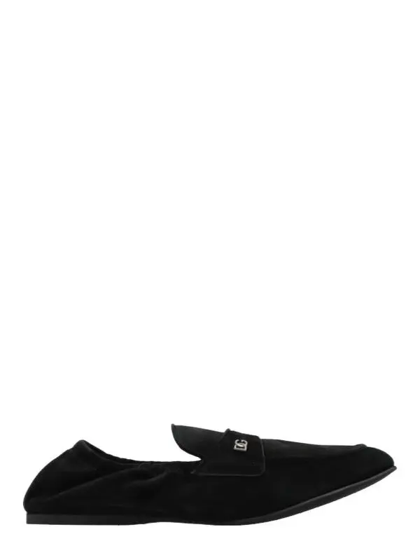 Dolce & Gabbana Logo Detail Slip-on Flats - Black