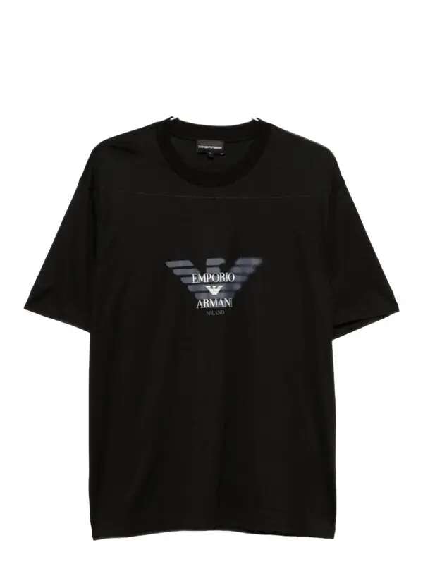 Emporio Armani Logo-print Crew-neck T-shirt - Black