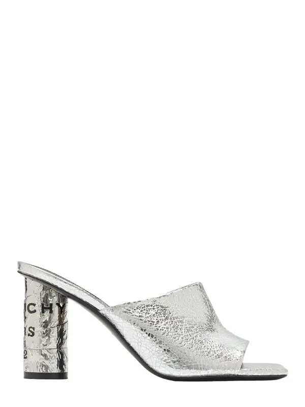 Givenchy Tape Logo-print Heeled Sandals - Silver