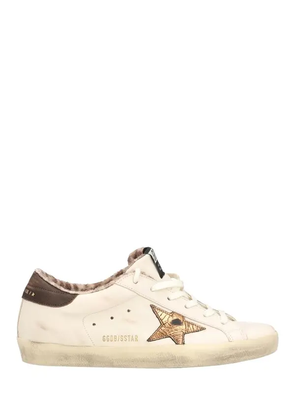 GOLDEN GOOSE Super-star Distressed Sneakers - Nude
