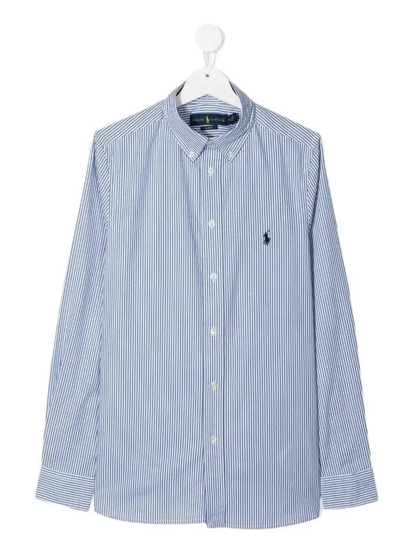 Ralph Lauren Polo Pony Button-down Striped Shirt - Blue