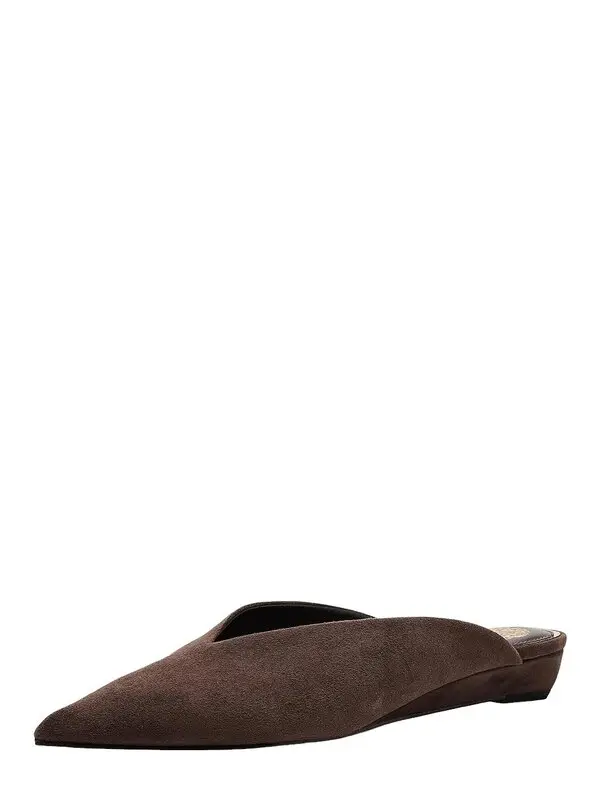 Vince Camuto Vinia Slip-on Flat Mules With Pointed Toe - Brown