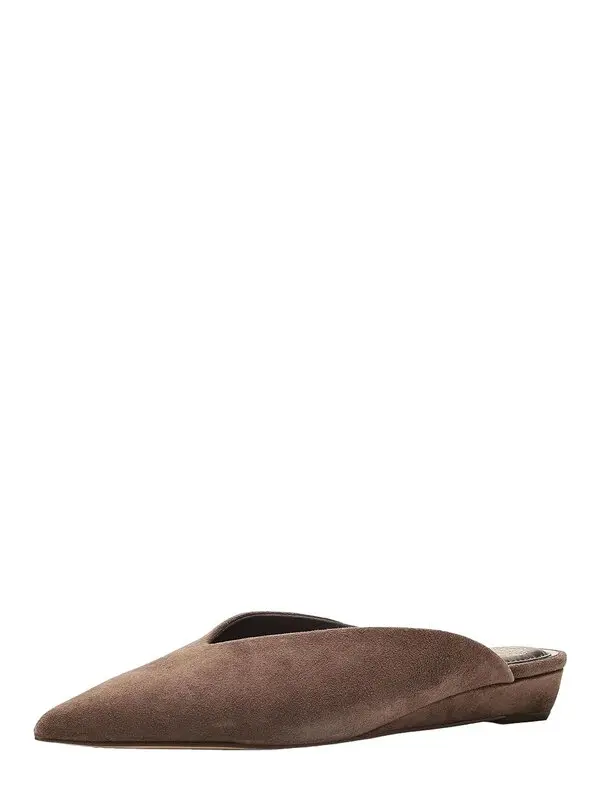 Vince Camuto Vinia Slip-on Flat Mules With Pointed Toe - Taupe