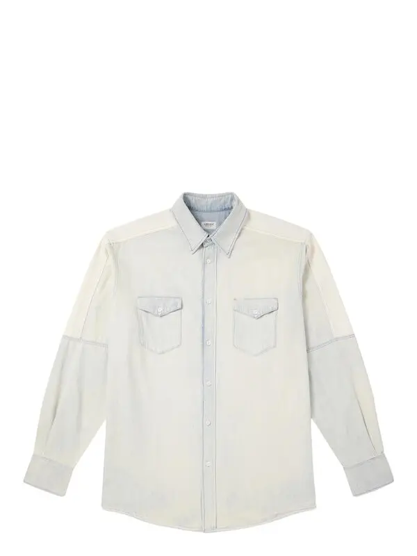GHIAIA Washed Denim Shirt - Blue