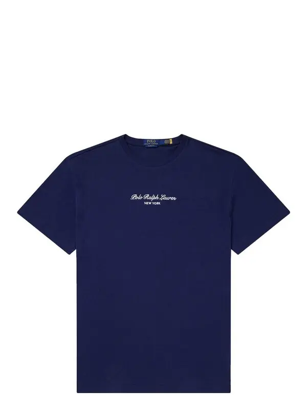 Polo Ralph Lauren Logo-embroidered Cotton-jersey T-shirt - Blue