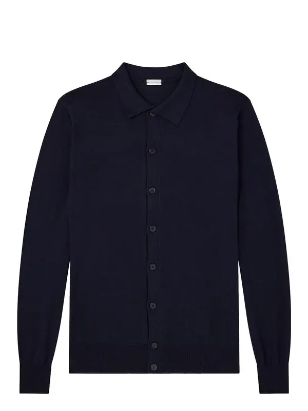 Caruso Silk And Cotton-blend Cardigan - Blue