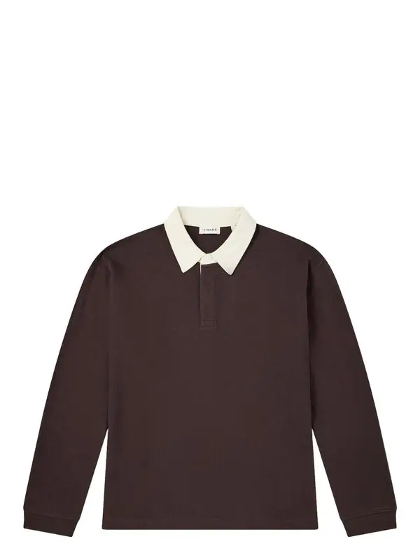 FRAME Cotton-jersey Polo Shirt - Brown