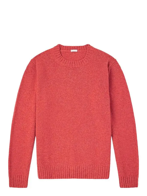 Caruso Crewneck Shetland Wool Sweater - Red
