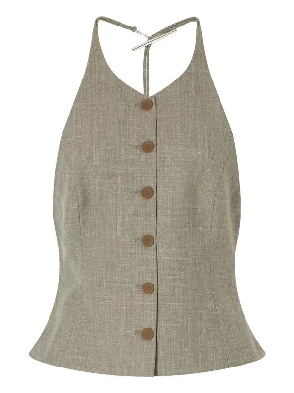 Christopher Esber Banyan Crystal-embellished Vest - Gray