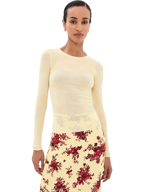 JIL SANDER Crew Neck Wool Sweater - Pearl