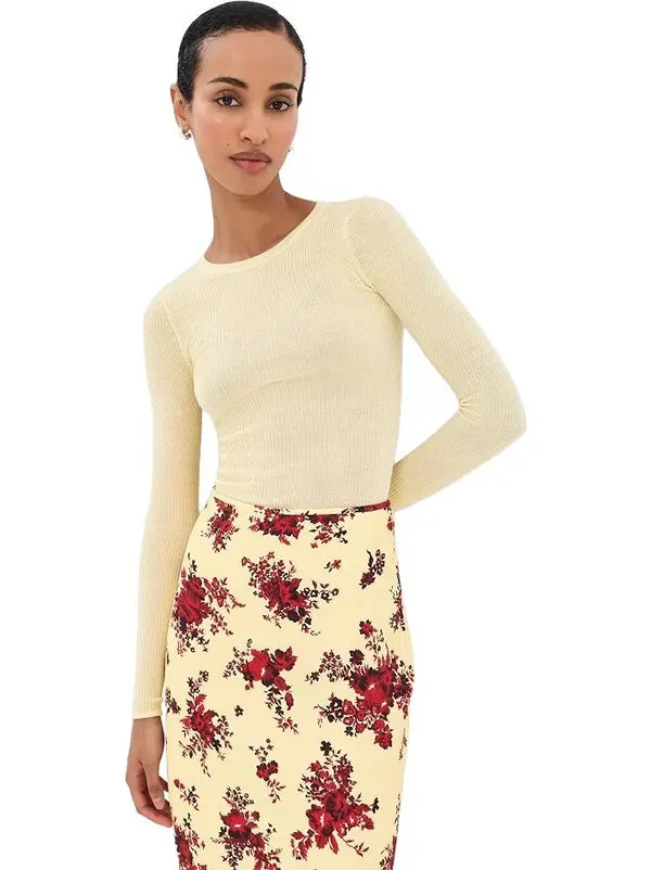 JIL SANDER Crew Neck Wool Sweater - Pearl