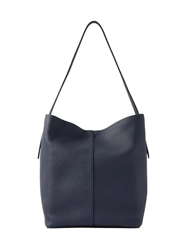 METIER Tilt 22 Textured-leather Shoulder Bag - Midnight Blue