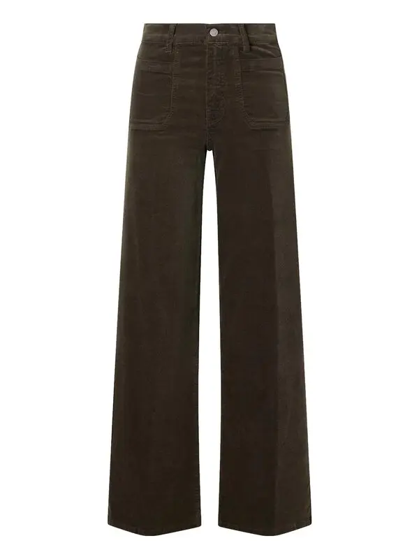 FRAME Le Slim Palazzo Modernist Corduroy Wide-leg Pants - Green