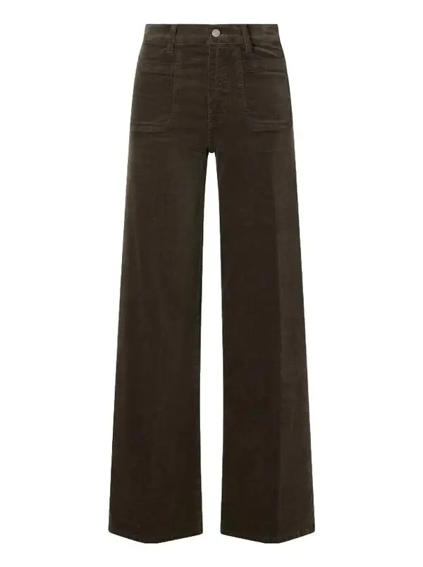 FRAME Le Slim Palazzo Modernist Corduroy Wide-leg Pants - Green