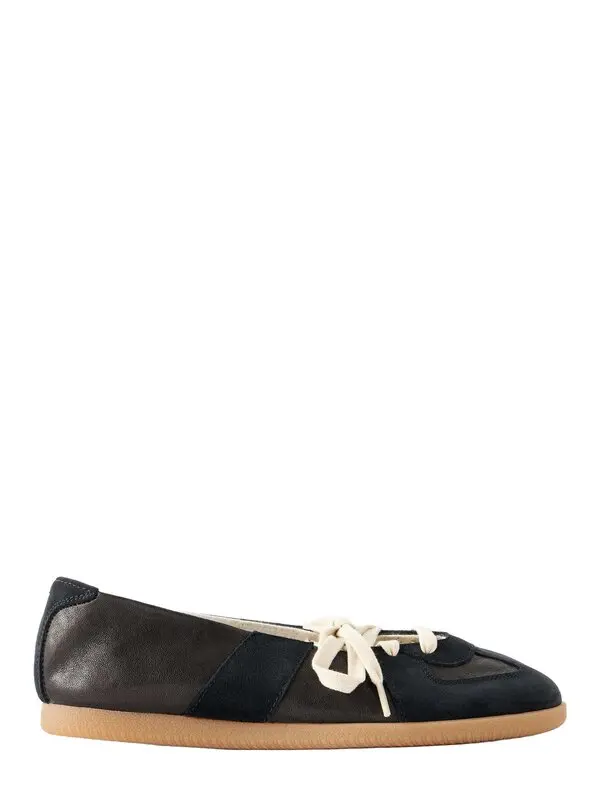 MAISON MARGIELA Replica Suede-trimmed Leather Sneakers - Black