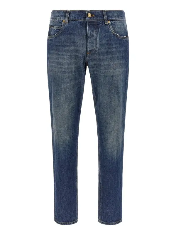 Dolce & Gabbana Logo Plaque Jeans - Blue