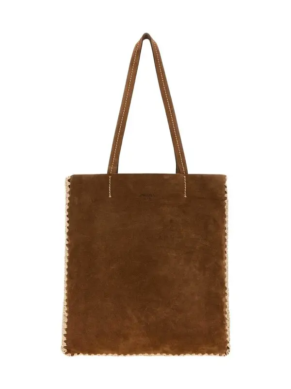 Prada Suede Large Shopping Bag - Brown