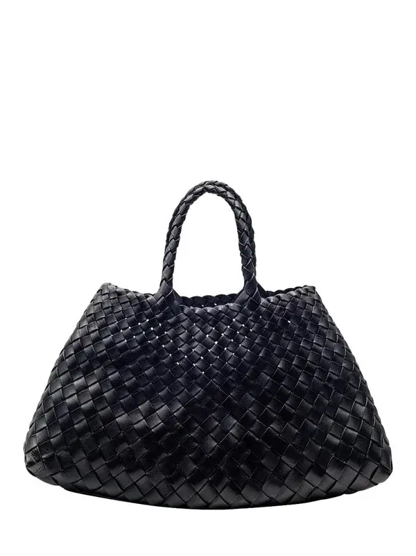 Dragon Diffusion Santa Croce Woven Leather Handbag - Black