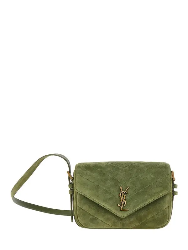 Saint Laurent Bo Loulou L Strao 7 Suede Satin Calf - Green