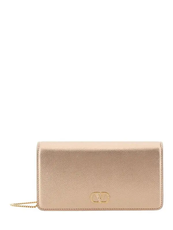 Valentino Garavani Metallic Mini Bag With Vlogo Plaque On The Front And All-over Rhinestones In Leather For - Silver