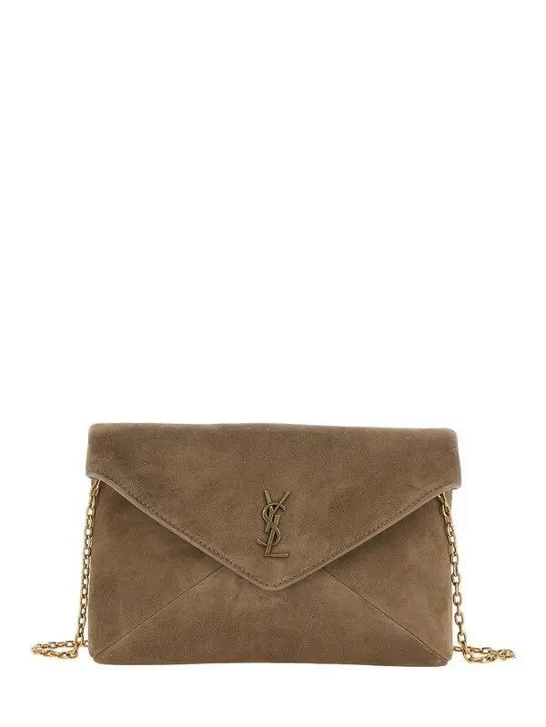 Saint Laurent Pw Mbag Suede Satin Calf - Cream