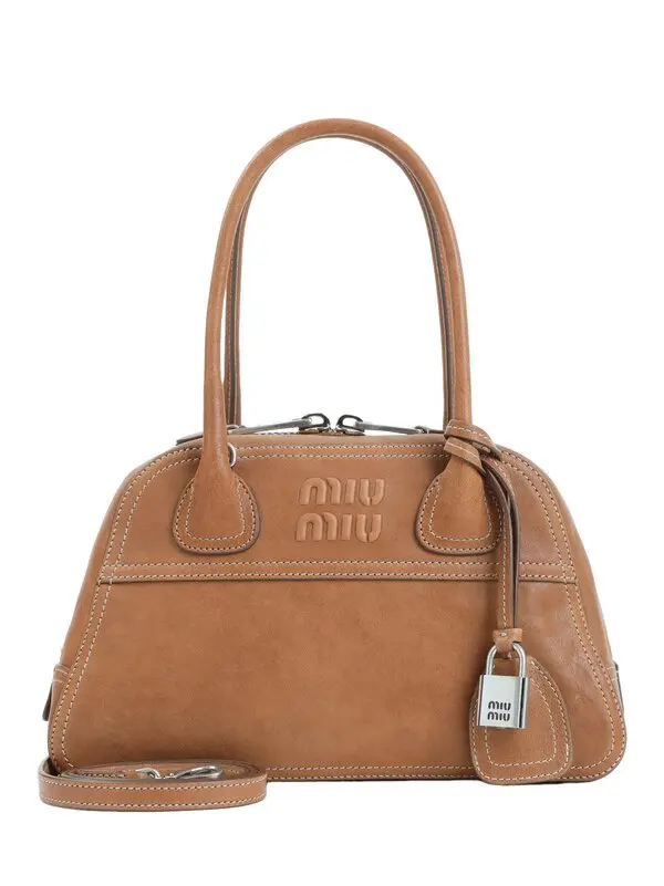 Miu Miu Vivian Nappa Shoulder Bag - Brown