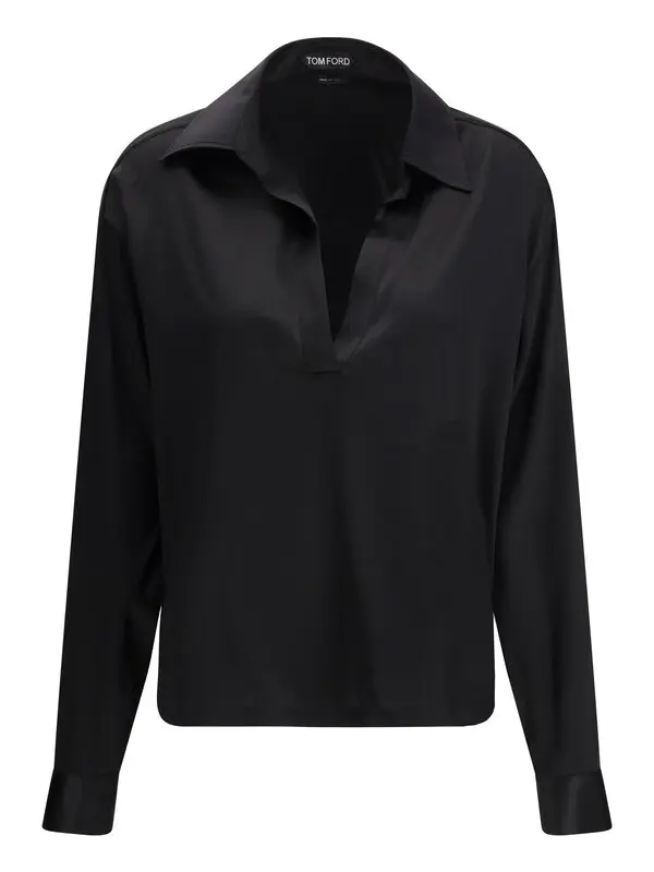 TOM FORD Stretch Silk Shirt - Black