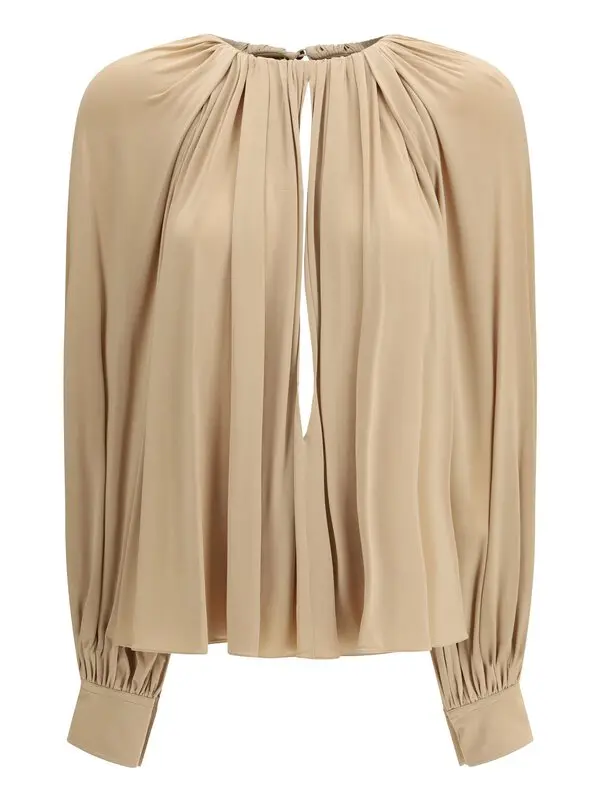 FERRAGAMO Open-back Gathered Blouse - Cream
