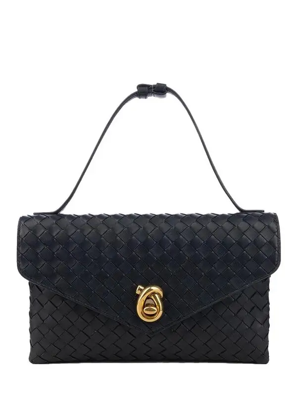 Bottega Veneta Woven Leather Bag With Gold Tone Clasp - Multicolor