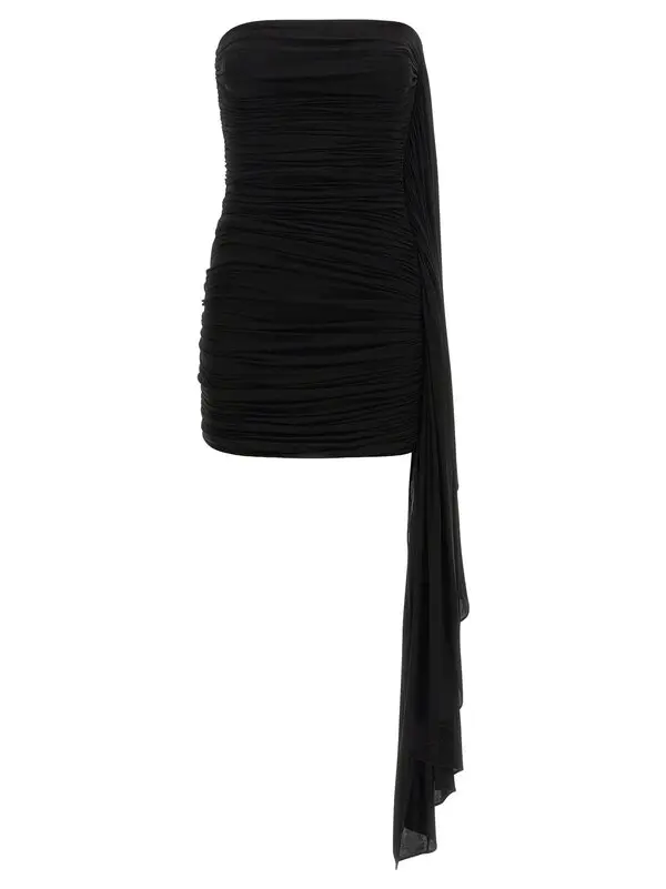 Alexander Wang Asymmetrical Draped Dress - Black