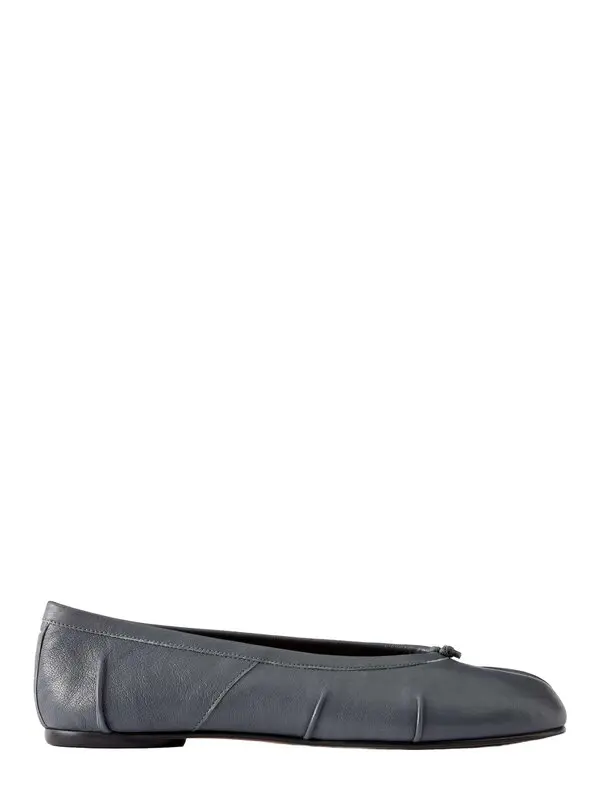MAISON MARGIELA Tabi Split-toe Textured Leather Ballet Flats - Gray