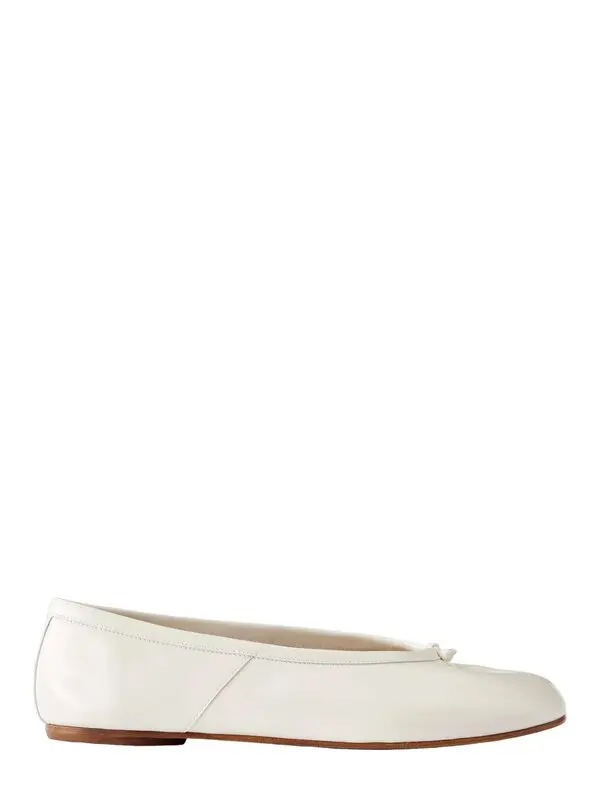 MAISON MARGIELA Tabi New Ballerina Split-toe Patent-leather Ballet Flats - White