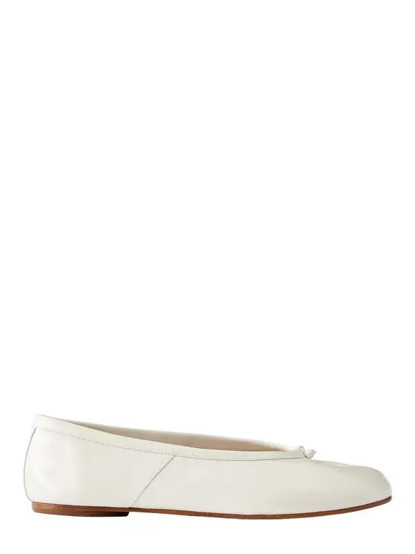 MAISON MARGIELA Tabi New Ballerina Patent Leather Flats - White