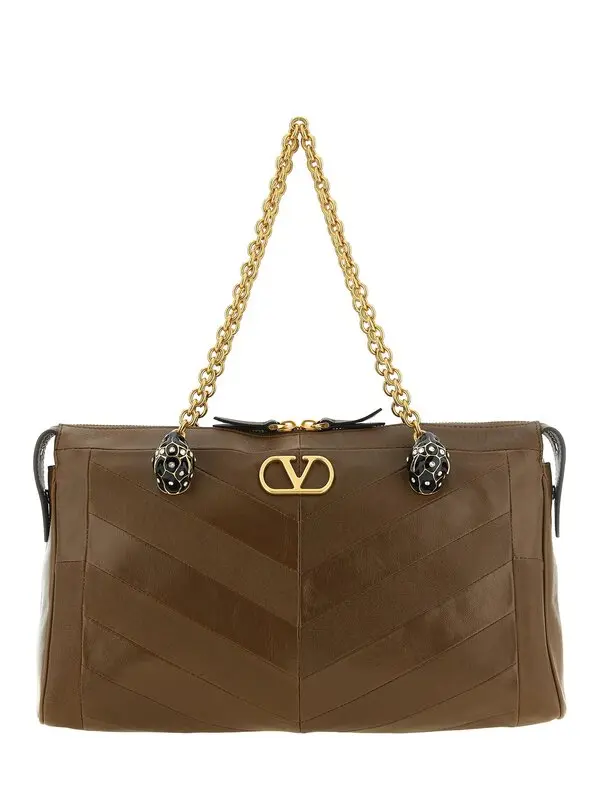 Valentino Garavani Panthea' Medium Shoulder Bag - Brown