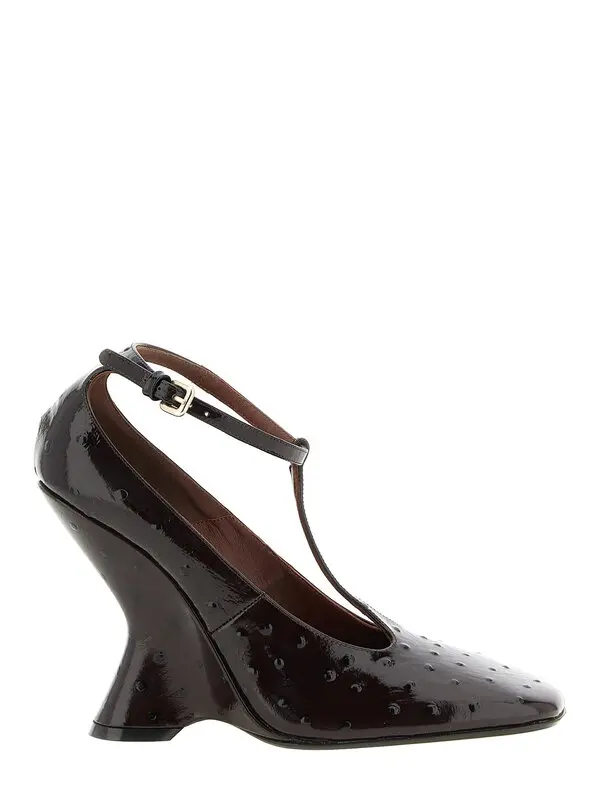 Dries Van Noten Sculptural Heel Pumps With Ostrich Effect - Multicolor
