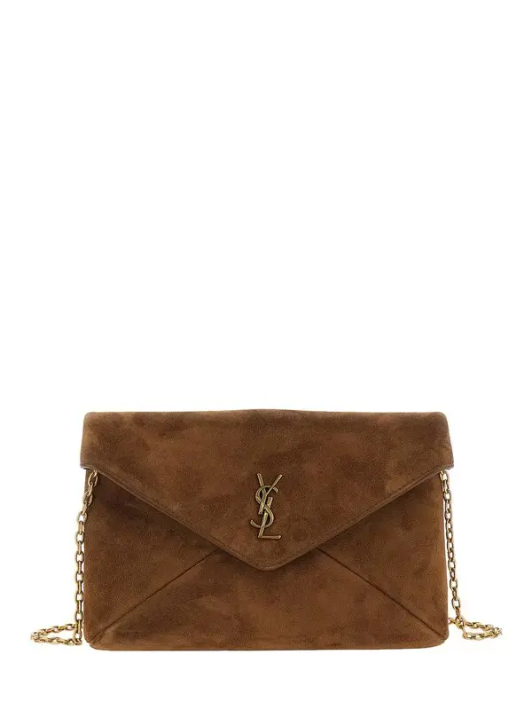 Saint Laurent Pw Mbag Suede Satin Calf - Brown