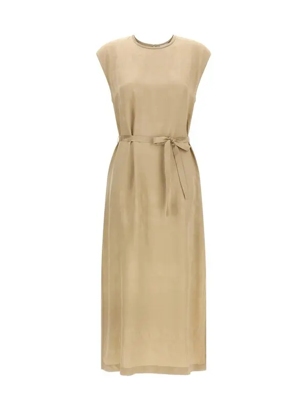 Peserico Fluid Viscose Dress - Cream