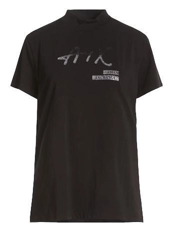 Armani Exchange Cotton Elastane T-shirt With Glittered Logo - Black