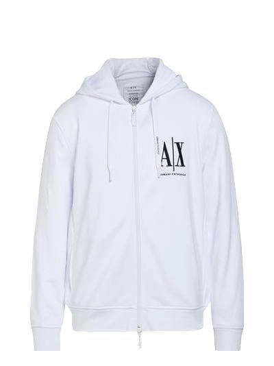 Armani Exchange Cotton Elastane French Terry Hoodie - White