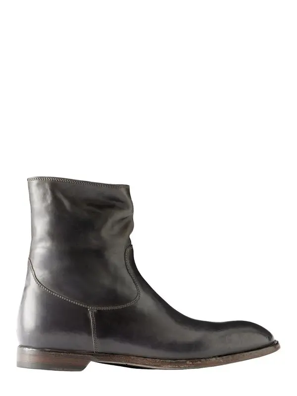 Officine Creative Leather Biker Boots - Black