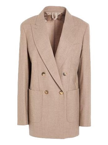 Max Mara Cashmere Elastane Double-breasted Blazer - Light Brown