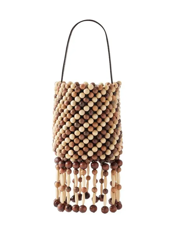 Rabanne Beaded Wood Shoulder Bag - Metallic