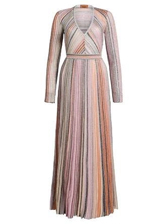 Missoni Striped Sequined V-neck Maxi Dress - Pink