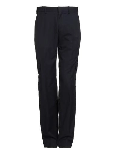 LARDINI Cotton, Wool, Polyamide, And Elastane Cargo Pants - Navy