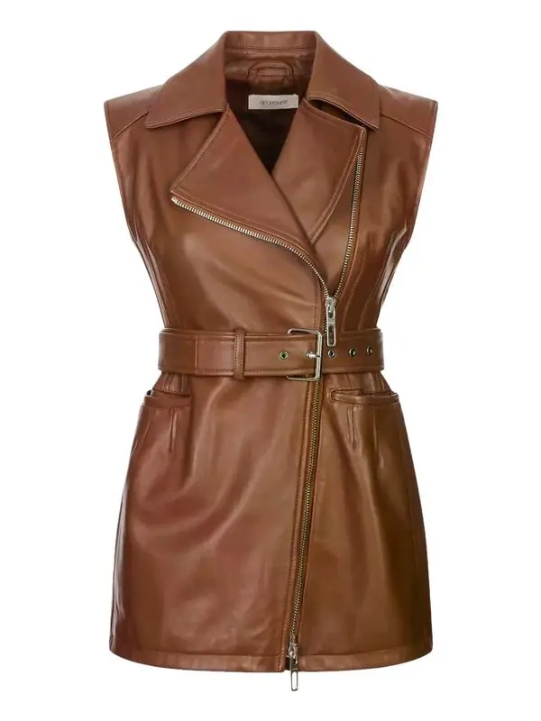 Sportmax Favella Belted Sleeveless Jacket - Brown