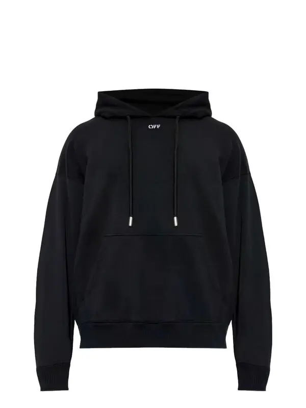 Off-White Graphic-print Drawstring Hoodie - Black