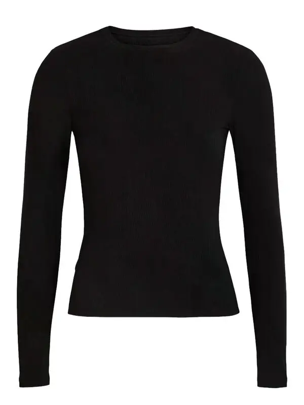 TALA Ribbed-knit Long-sleeves Top - Black