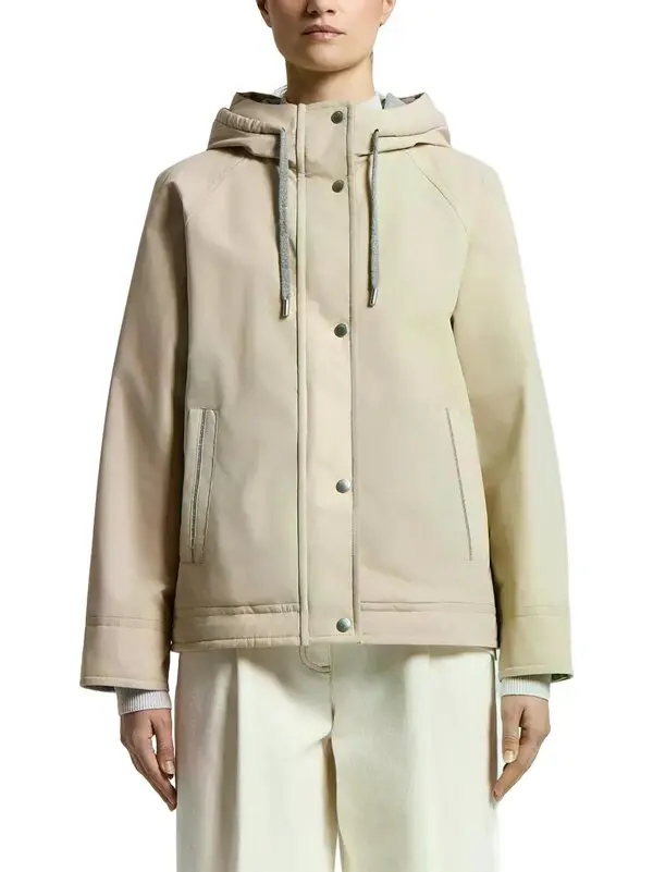 Peserico Hooded Raglan-sleeve Parka Coat - Neutrals