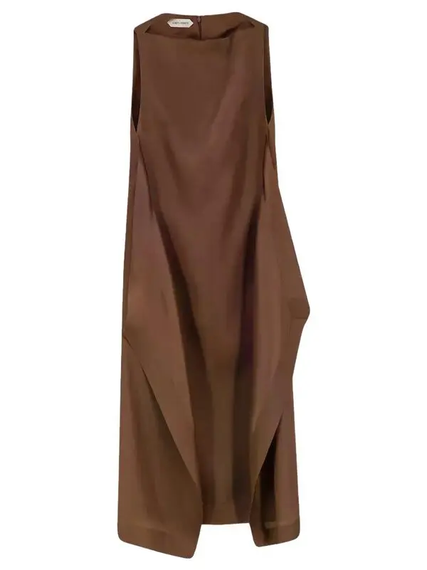 Alberta Ferretti Side-panel Silk Maxi Dress - Brown