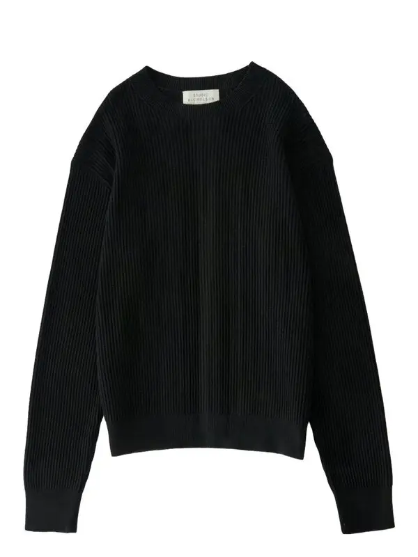 Studio Nicholson Arda Ribbed-knit Sweater - Black